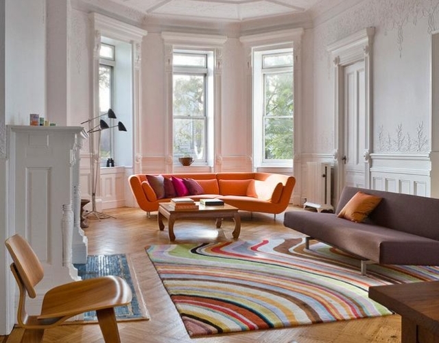 20 Beispiele wie leuchtend bunte Teppiche Akzente im Raum setzen