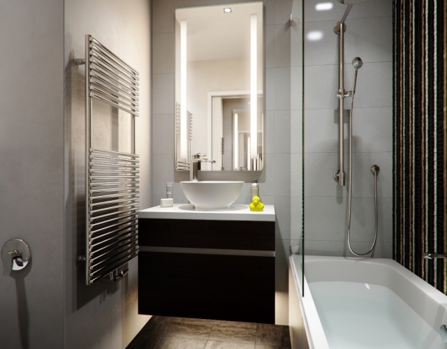 Badewanne mit Dusche intergriert - 32 Raumsparideen für ein kleines Bad