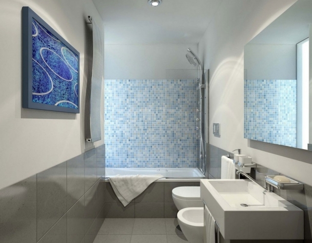 Badewanne mit Dusche intergriert - 32 Raumsparideen für ein kleines Bad