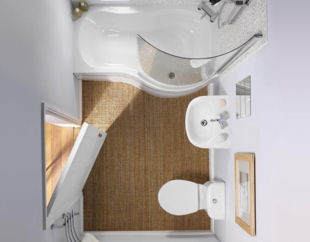 Badewanne mit Dusche intergriert - 32 Raumsparideen für ein kleines Bad