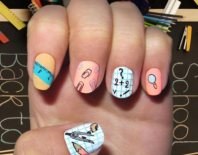 25 Nageldesign Ideen für die Schule