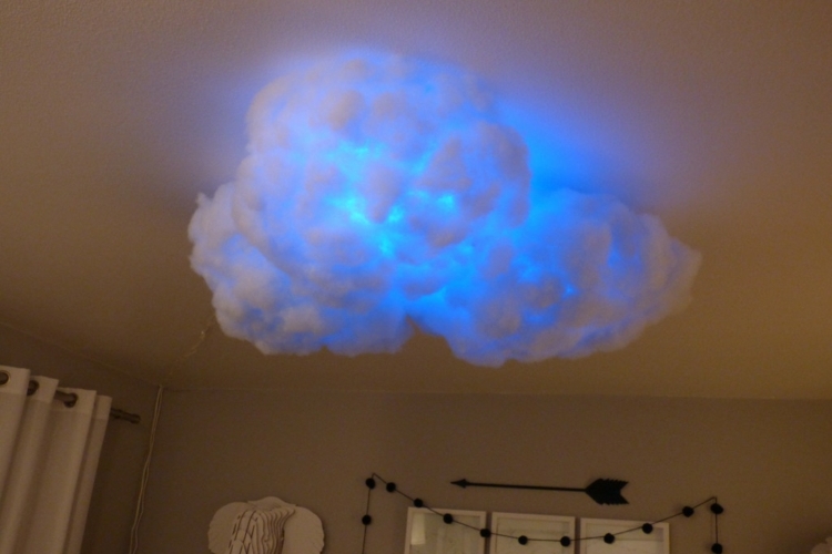 DIY Wolken Lampe basteln für interessante Lichteffekte