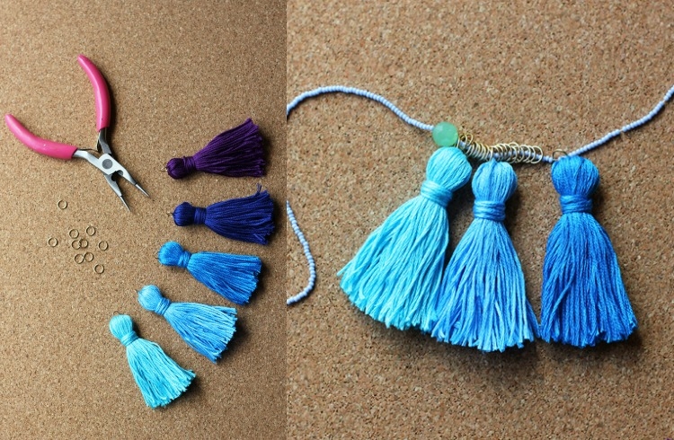 Kette mit Quaste selber machen - Anleitung und Ideen zum Nachmachen