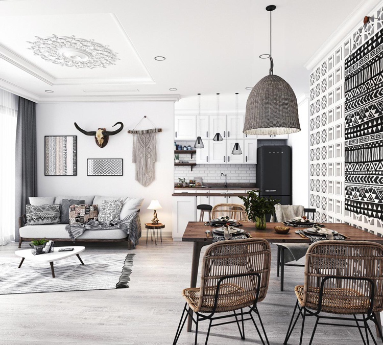 Ethno Stil trifft auf schlichtes Design in diesen faszinierenden Wohnungen!
