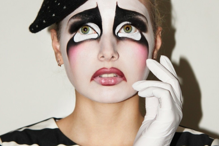Pantomime schminken - Ideen für Make-up zu Halloween und Karneval