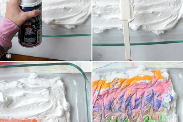 Fürs Malen mit Rasierschaum gibt es einige Techniken - Schauen Sie hier!