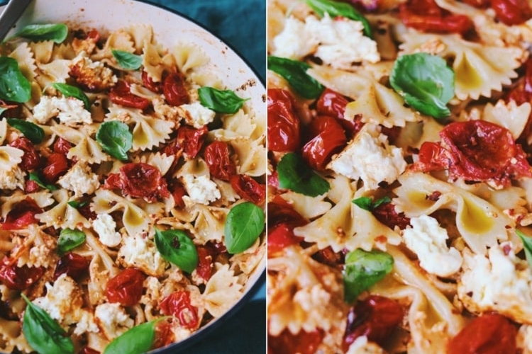 Feta Pasta Rezept im Ofen gebacken für ein schnelles Essen