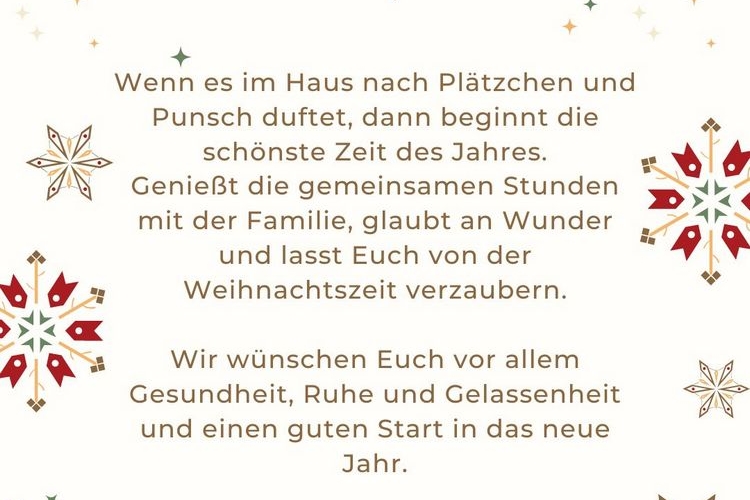 Private und geschäftliche Texte für die Weihnachtskarte